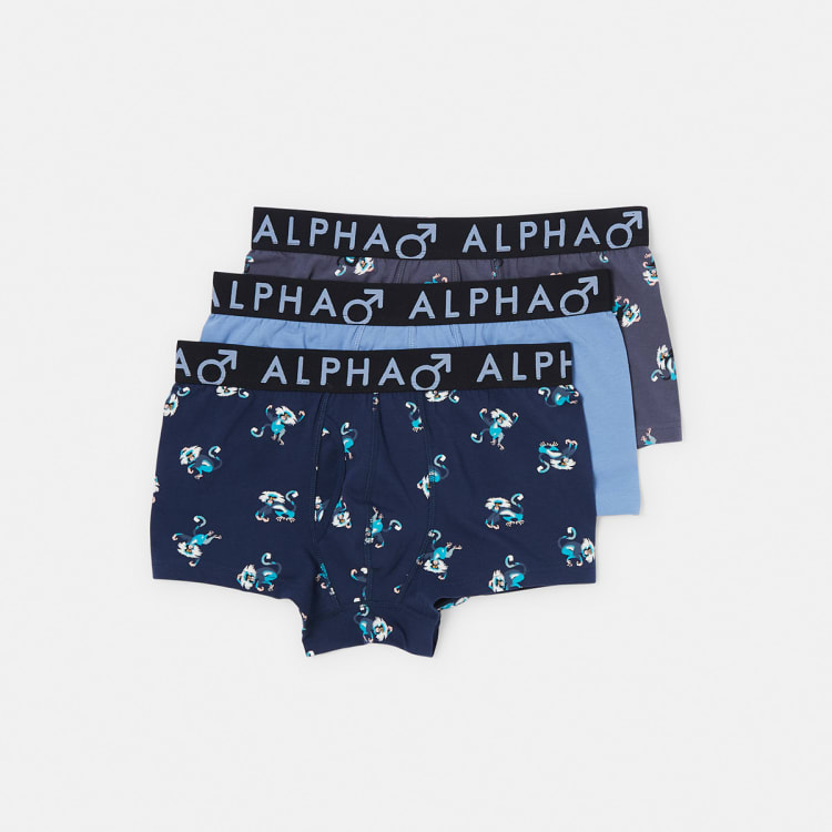 3 Pack Fly Front Print Trunks - Kmart