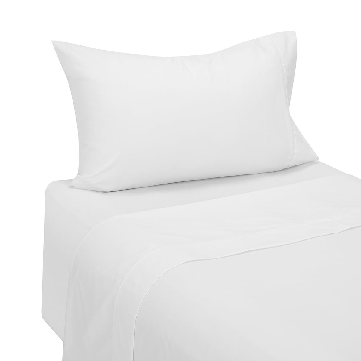 180 Thread Count Sheet Set - Single Bed, White - Kmart