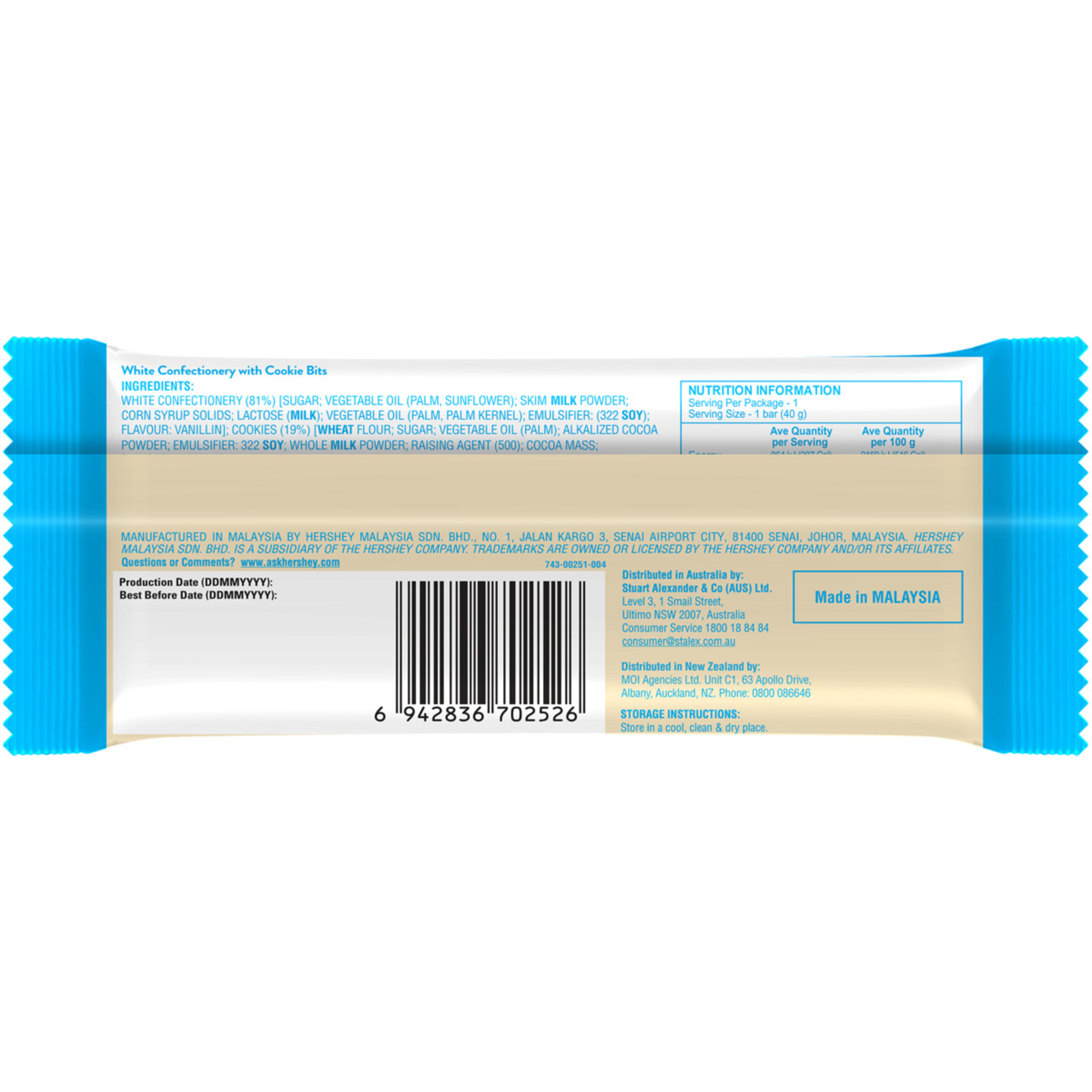 Hershey's Cookies 'N' Creme Bar 40g - Kmart