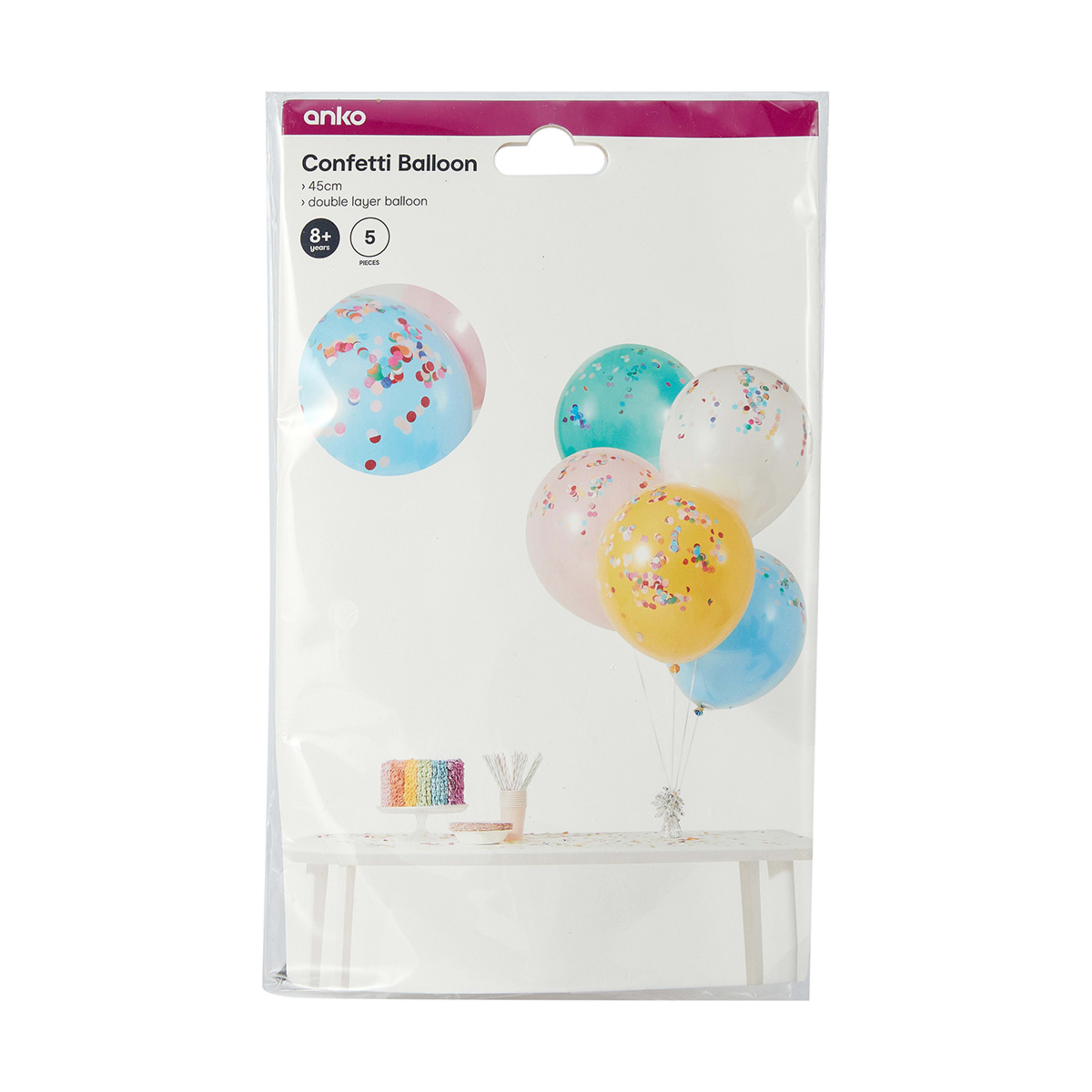 5 Pack Confetti Balloons - Kmart