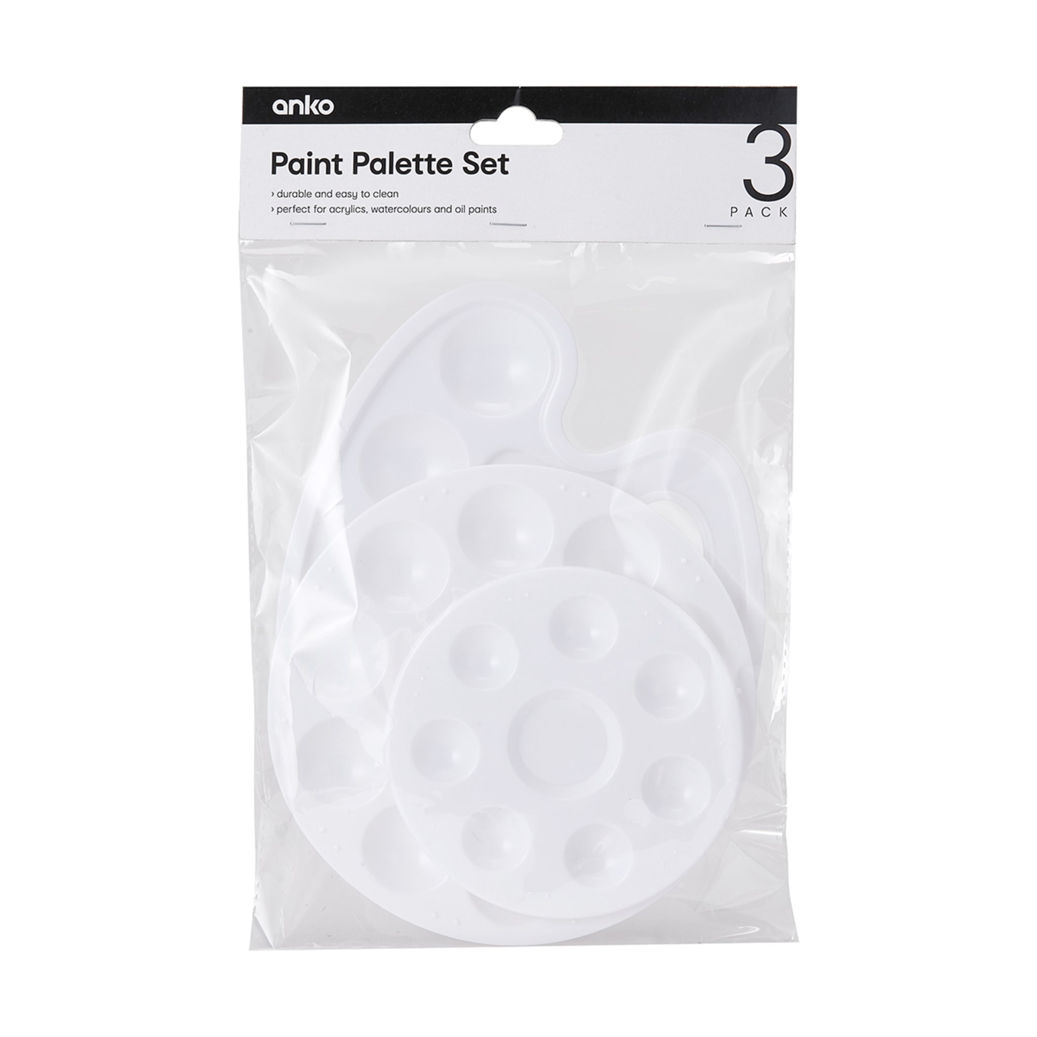3 Pack Paint Palette Set - Kmart