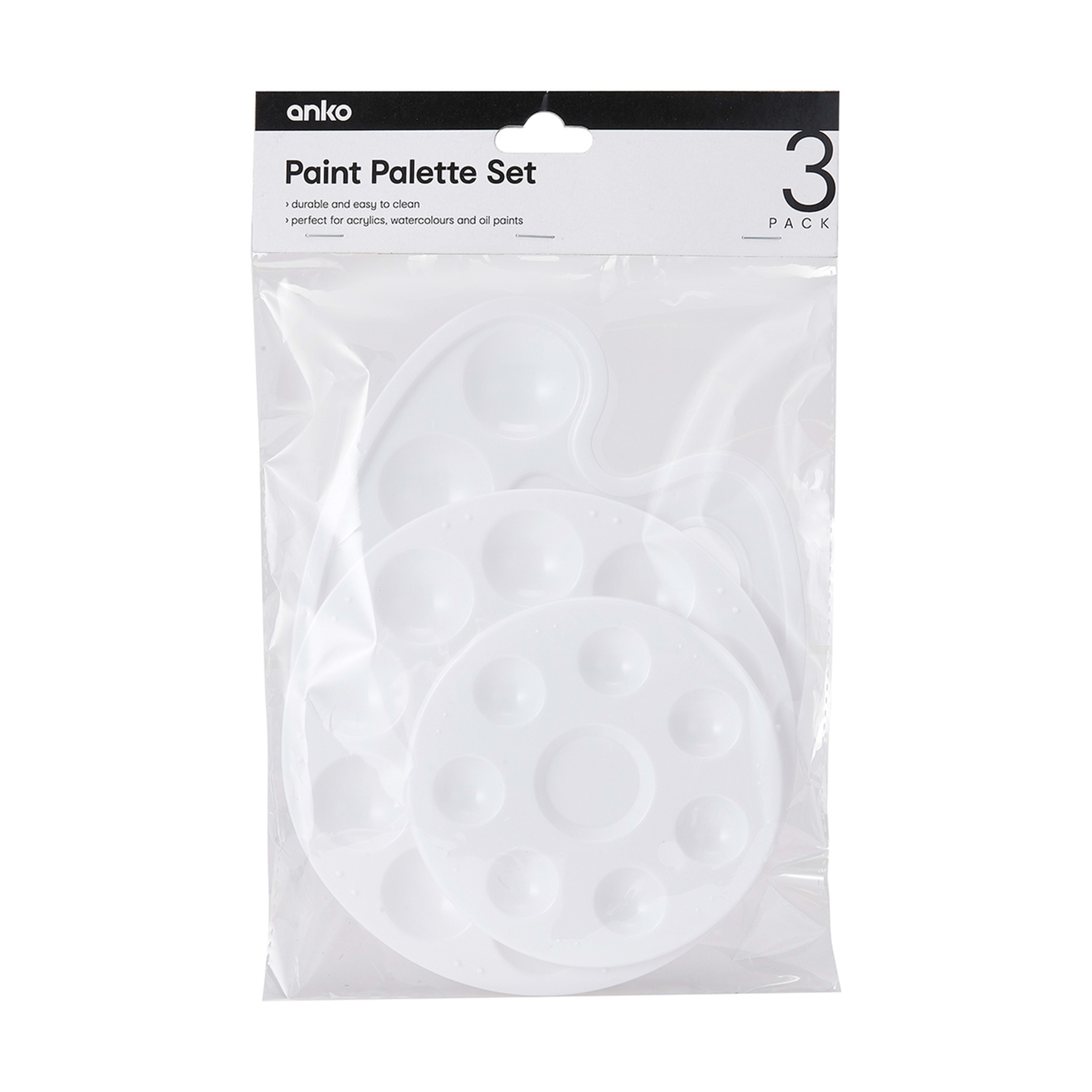 3 Pack Paint Palette Set - Kmart