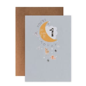 Connections from Hallmark 1st Birthday Card - Woodland Moon Mobile - Kmart