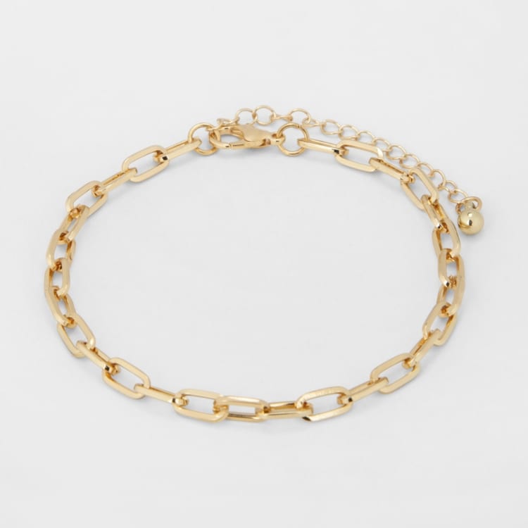 5 Pack Chain and Diamante Bracelet - Gold Tone - Kmart NZ