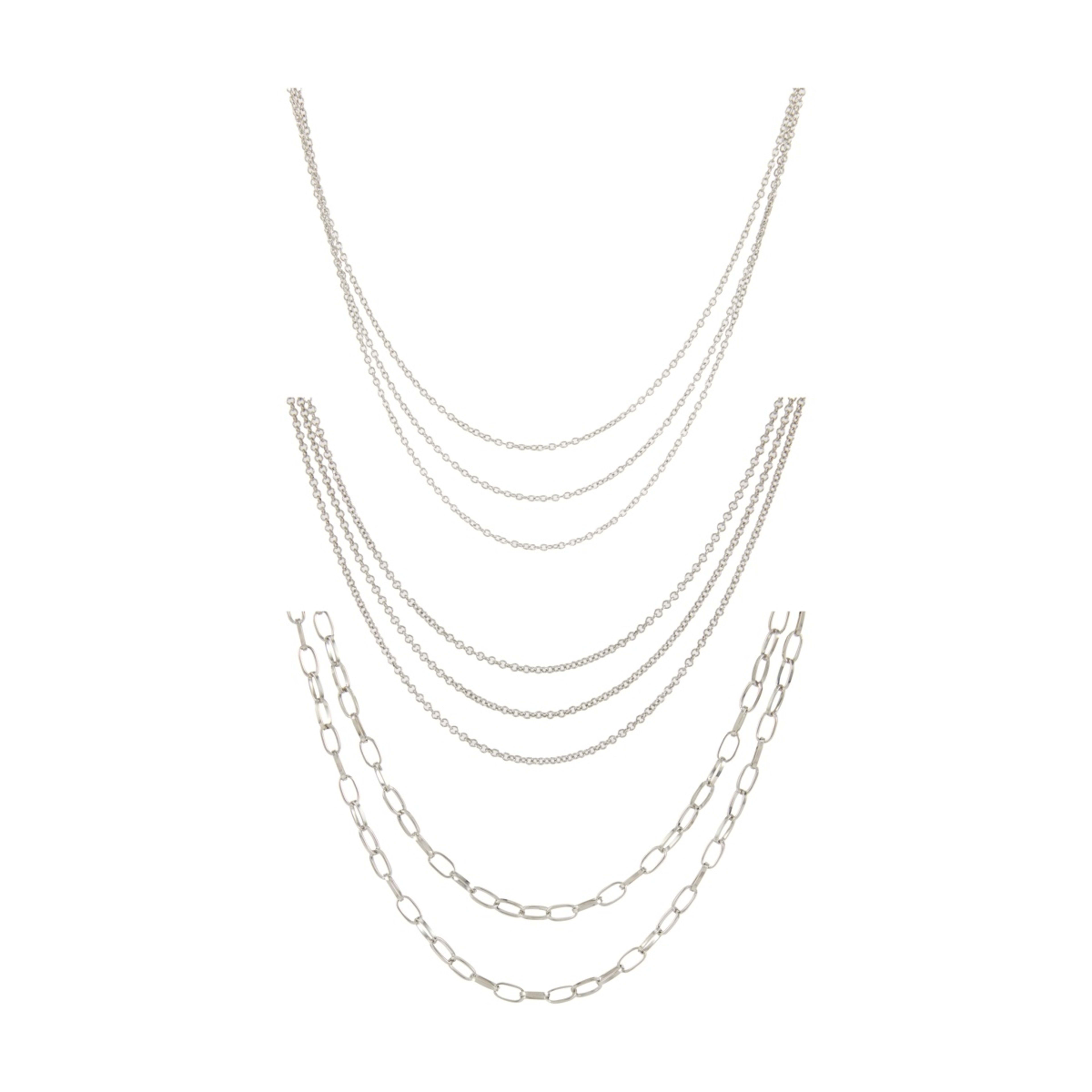 Jewellery Chain Set - Silver Look - Kmart