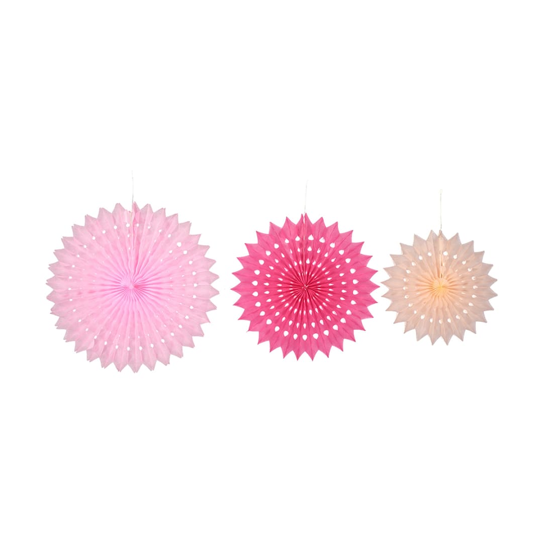 3 Pack Pink Paper Fan Decorations - Kmart