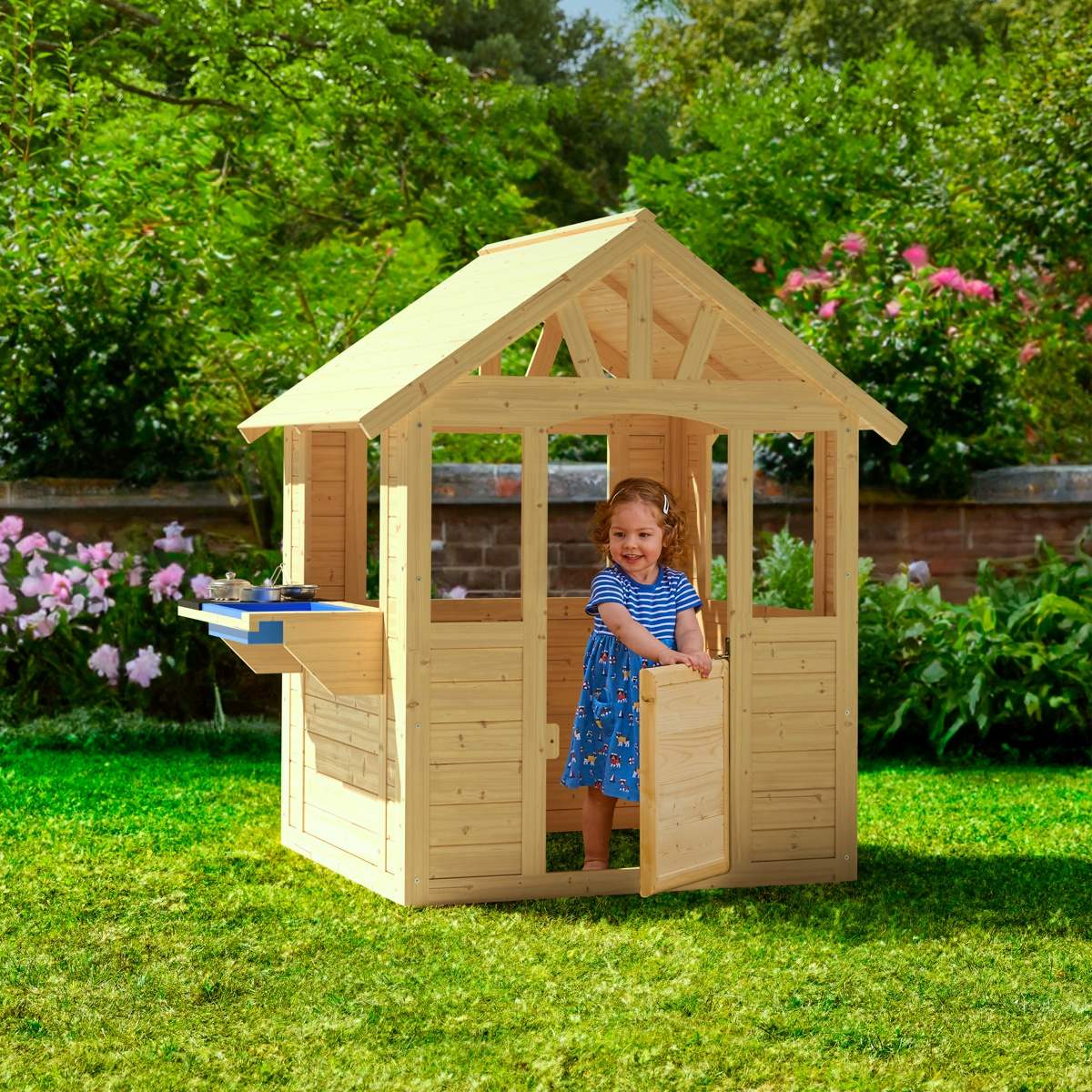 Activo Let's Go Play: Wooden Cubby House with Kitchen - Kmart