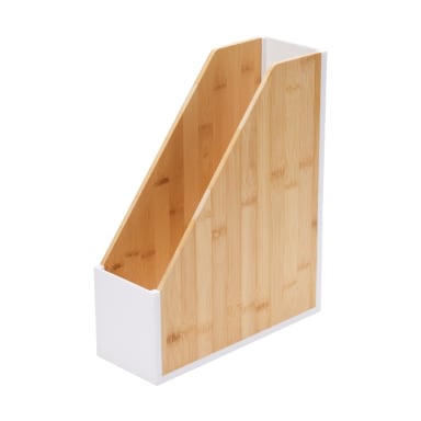 Bamboo and Plastic Magazine Holder - White - Kmart