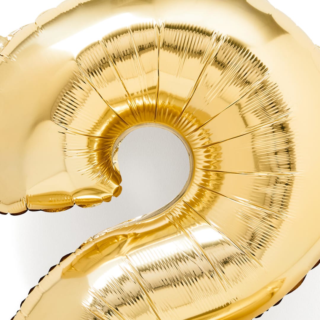 Gold Look Giant Number 2 Foil Balloon - Kmart