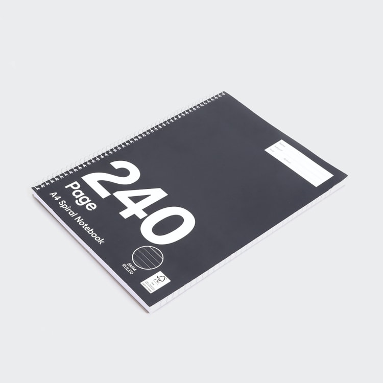 240 Page A4 Spiral Notebook - Black and White - Kmart NZ