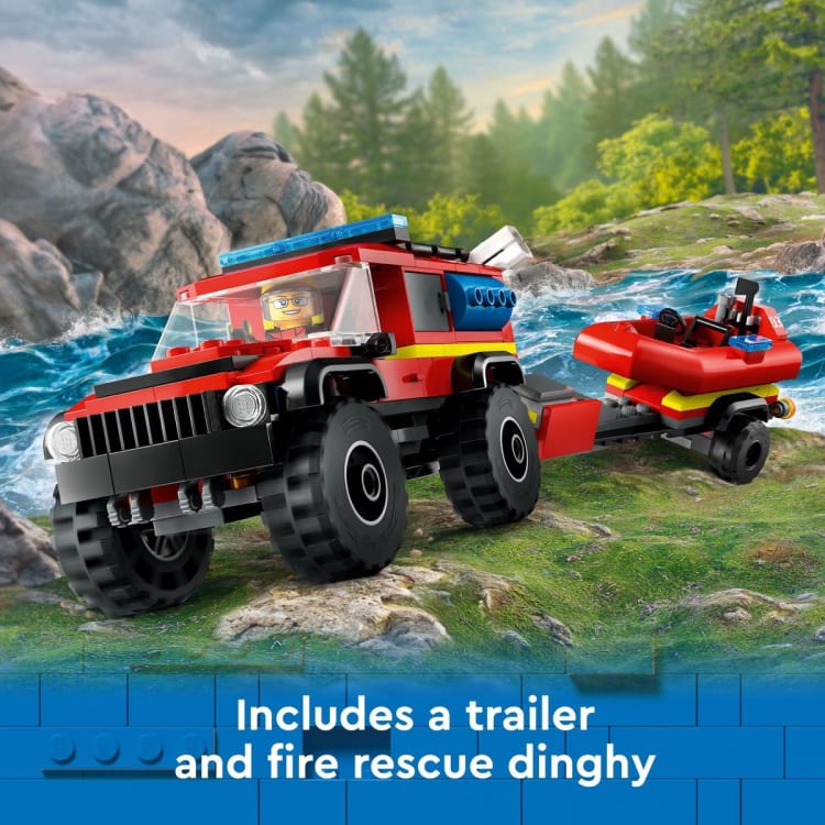 LEGO City Fire 4x4 Fire Truck with Rescue Boat 60412 - Kmart