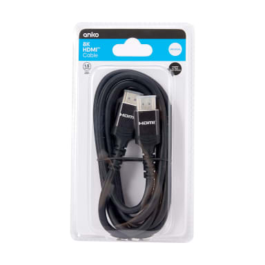 8K HDMI Universal Cable - 1.5m, Grey - Kmart