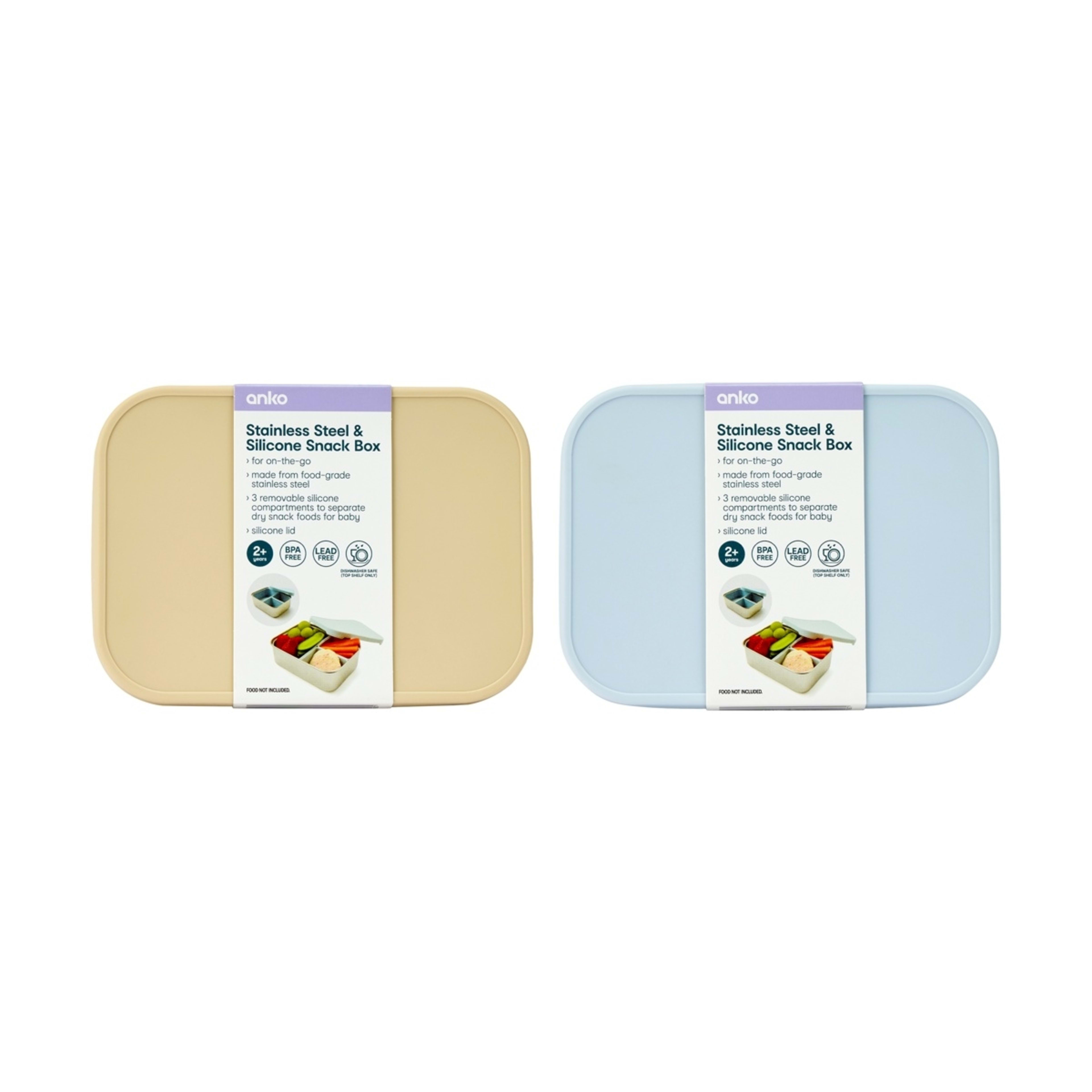 Stainless Steel & Silicone Snack Box - Kmart