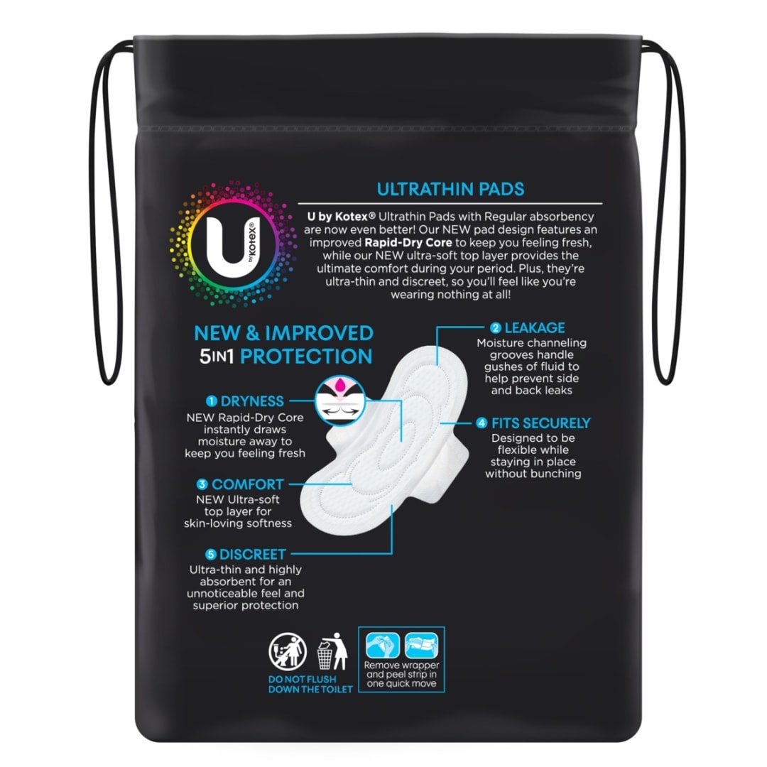 U By Kotex 14 Pack Ultrathin Regular Pads with Wings - Kmart