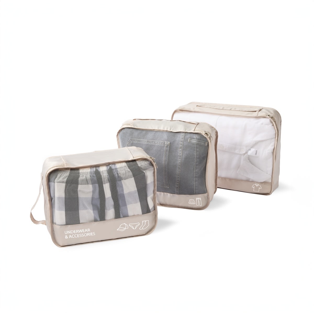 7 Piece Packing Cube - Beige - Kmart NZ