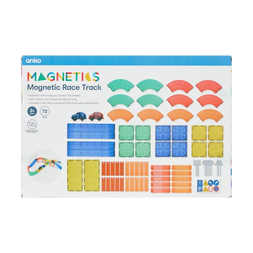 72 Piece Magnetic Race Track Set - Kmart