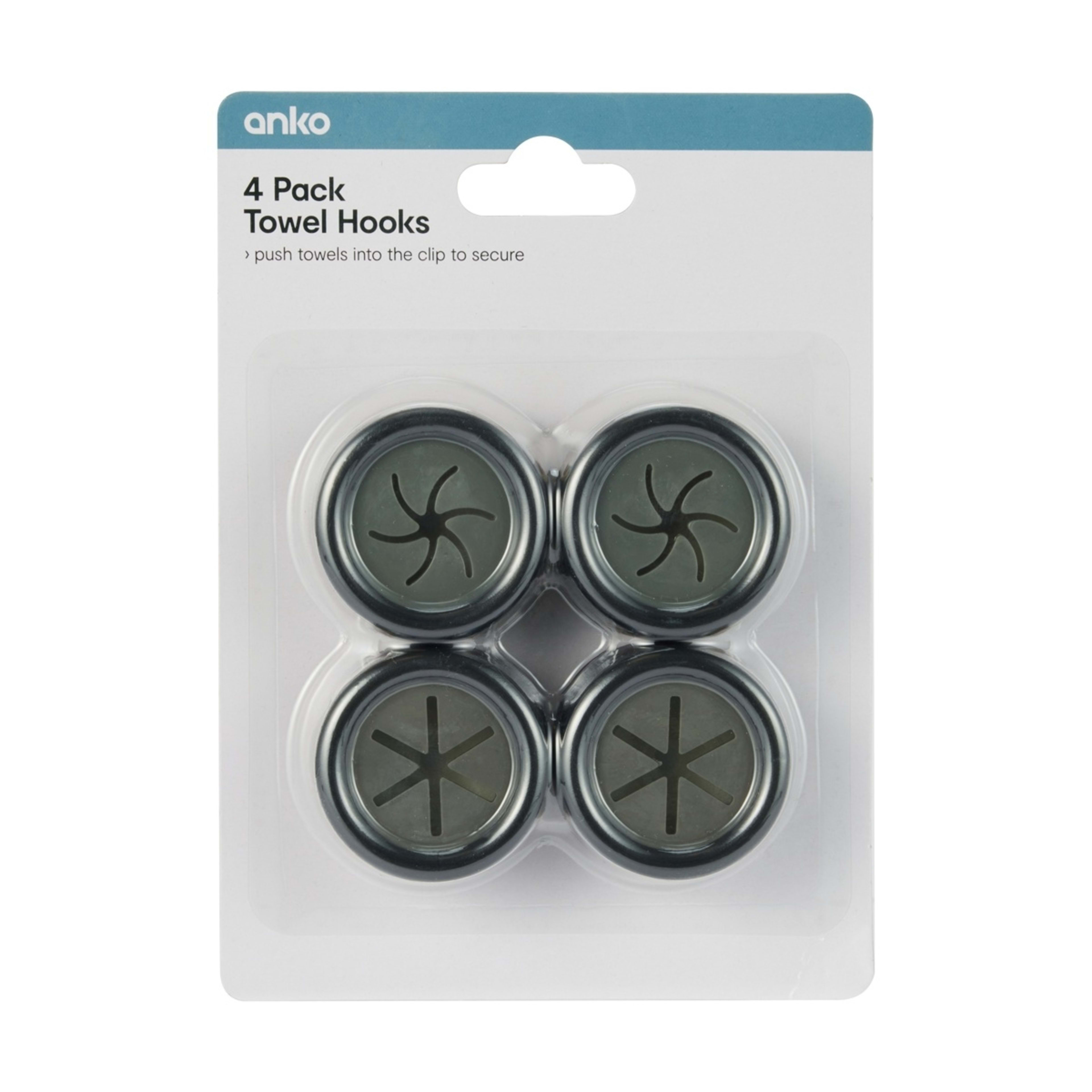 4 Pack Towel Hooks - Kmart