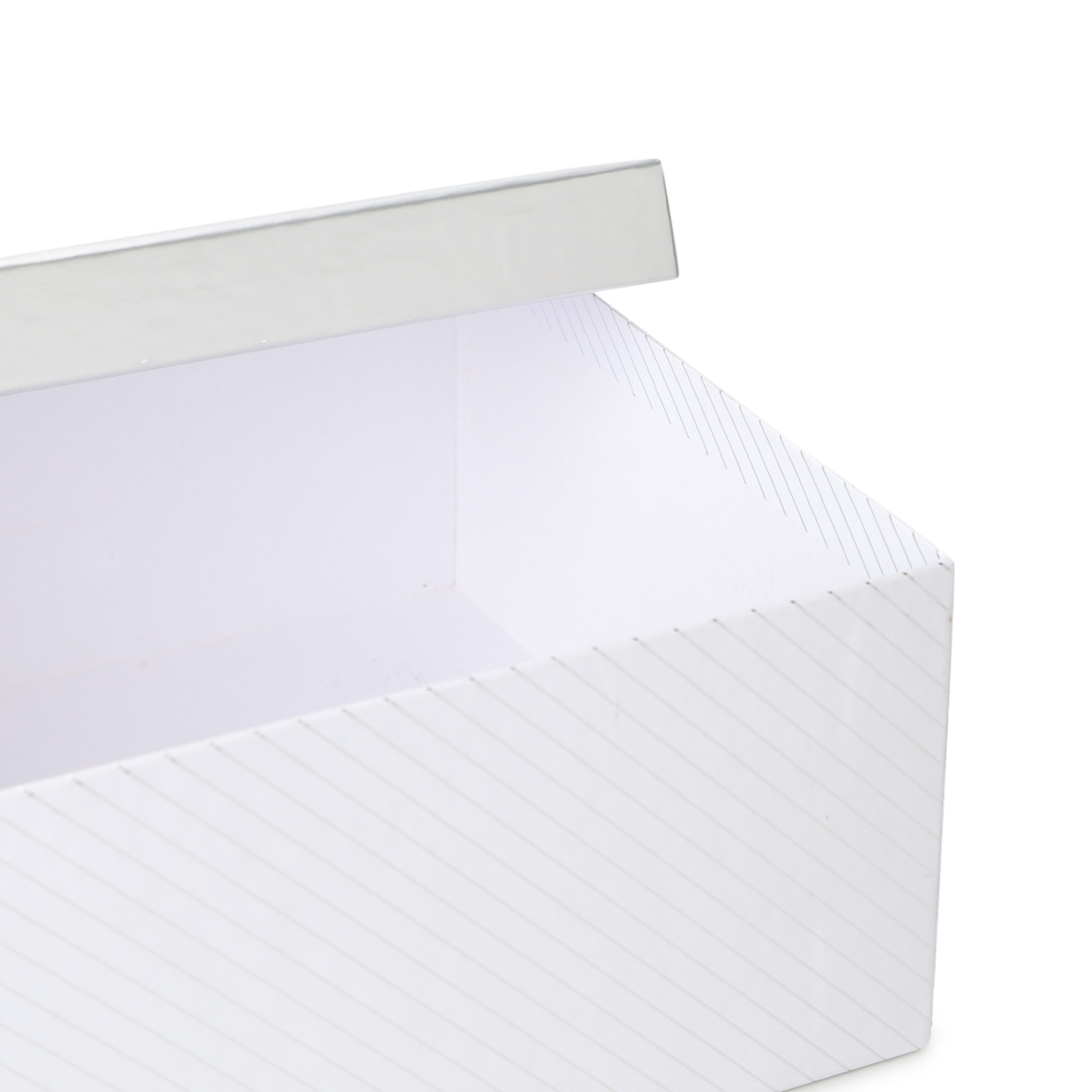 Silver Stripe Gift Box - Large - Kmart