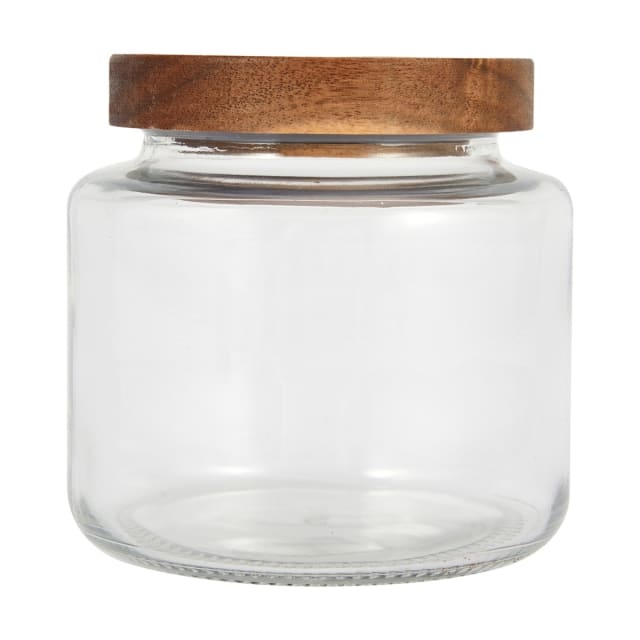 550ml Glass Jar with Wood Lid - Kmart