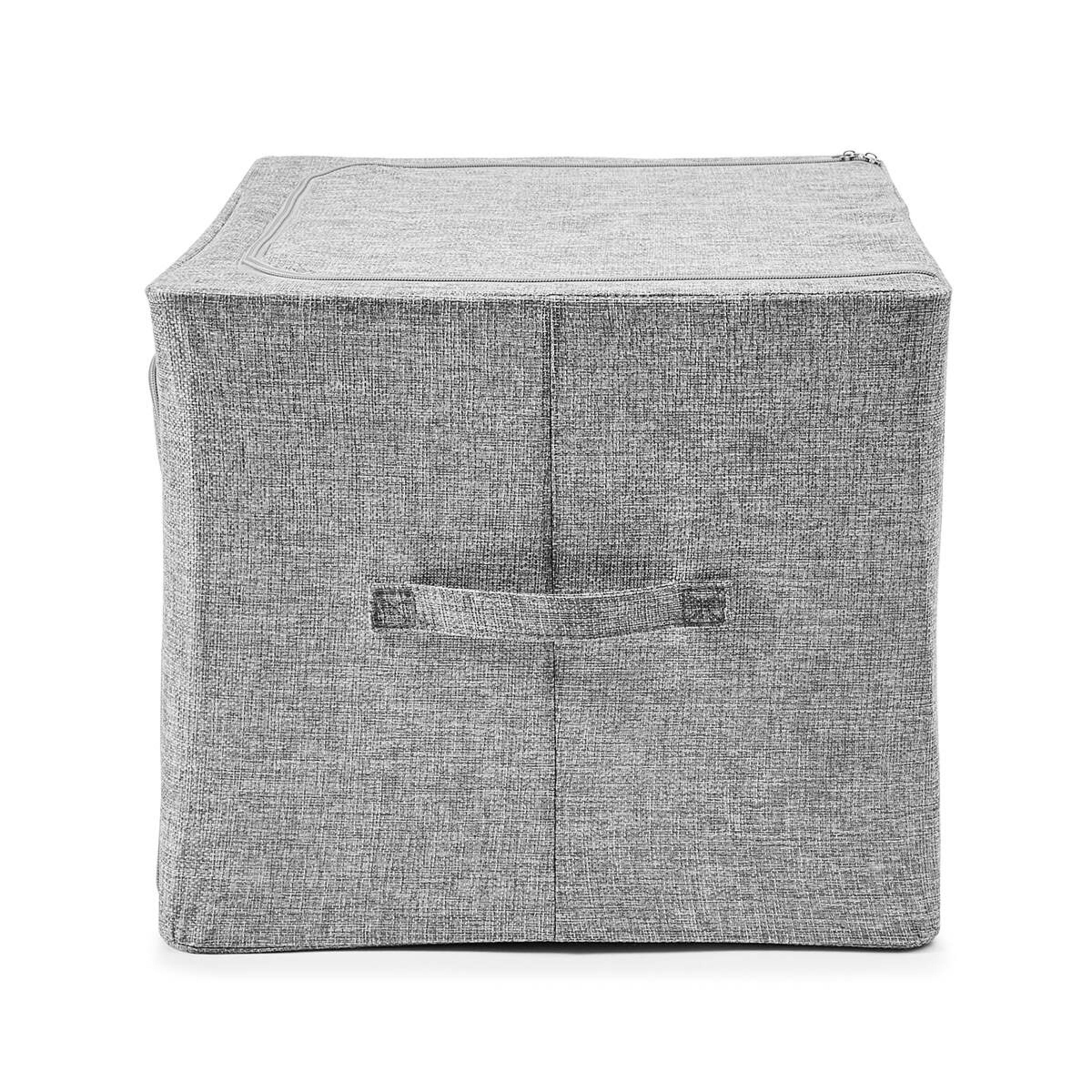 Linen Look Collapsible Box with Window - Large, Charcoal - Kmart
