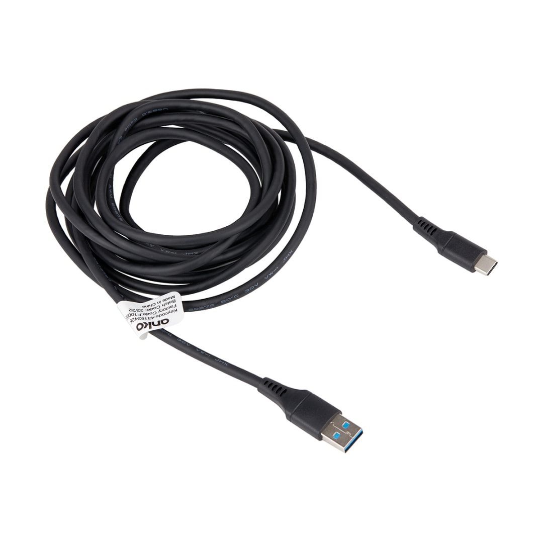 USB-A to USB-C Cable - 3m, Black - Kmart