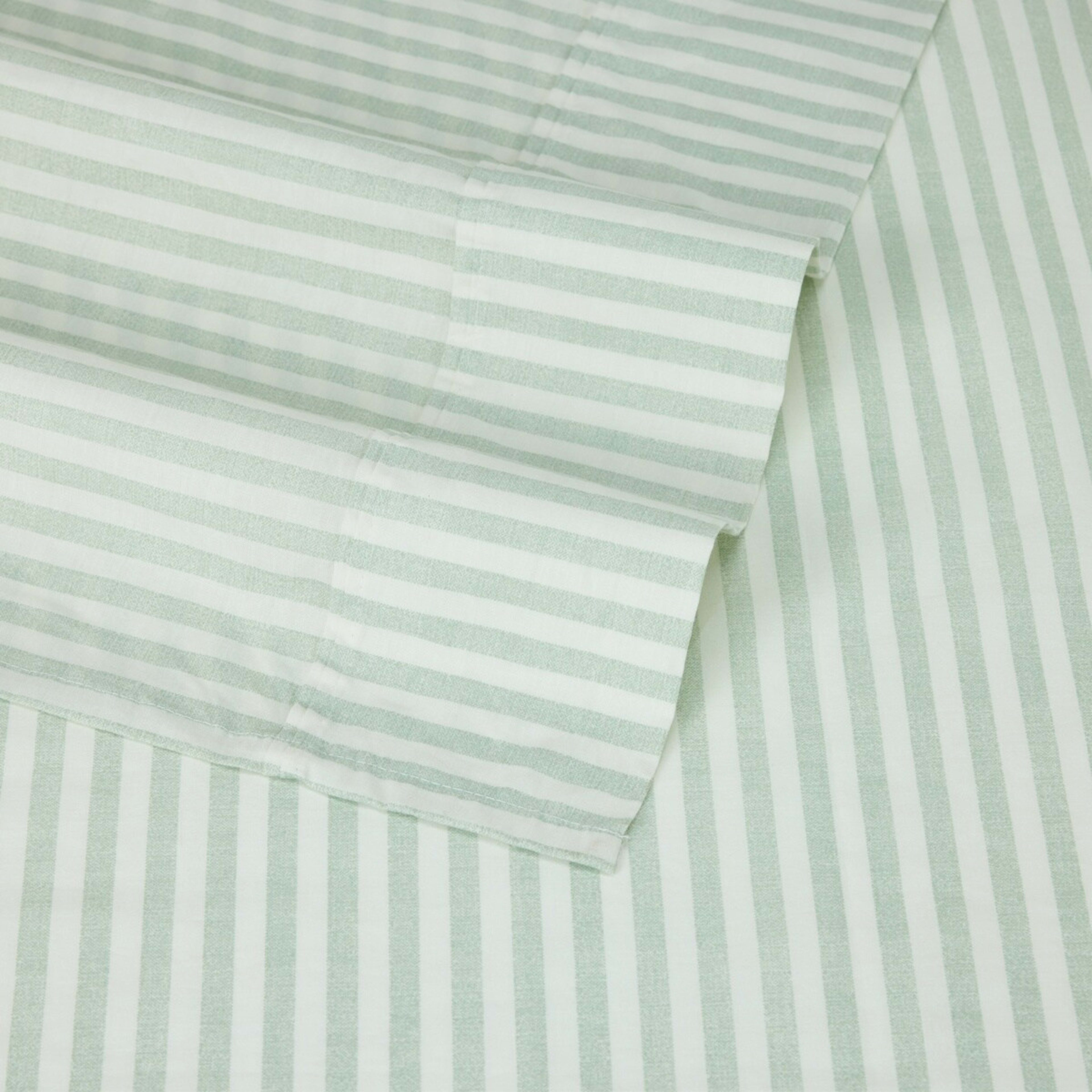 250 Thread Count Stripe Cotton Sheet Set - King Bed, Sage - Kmart