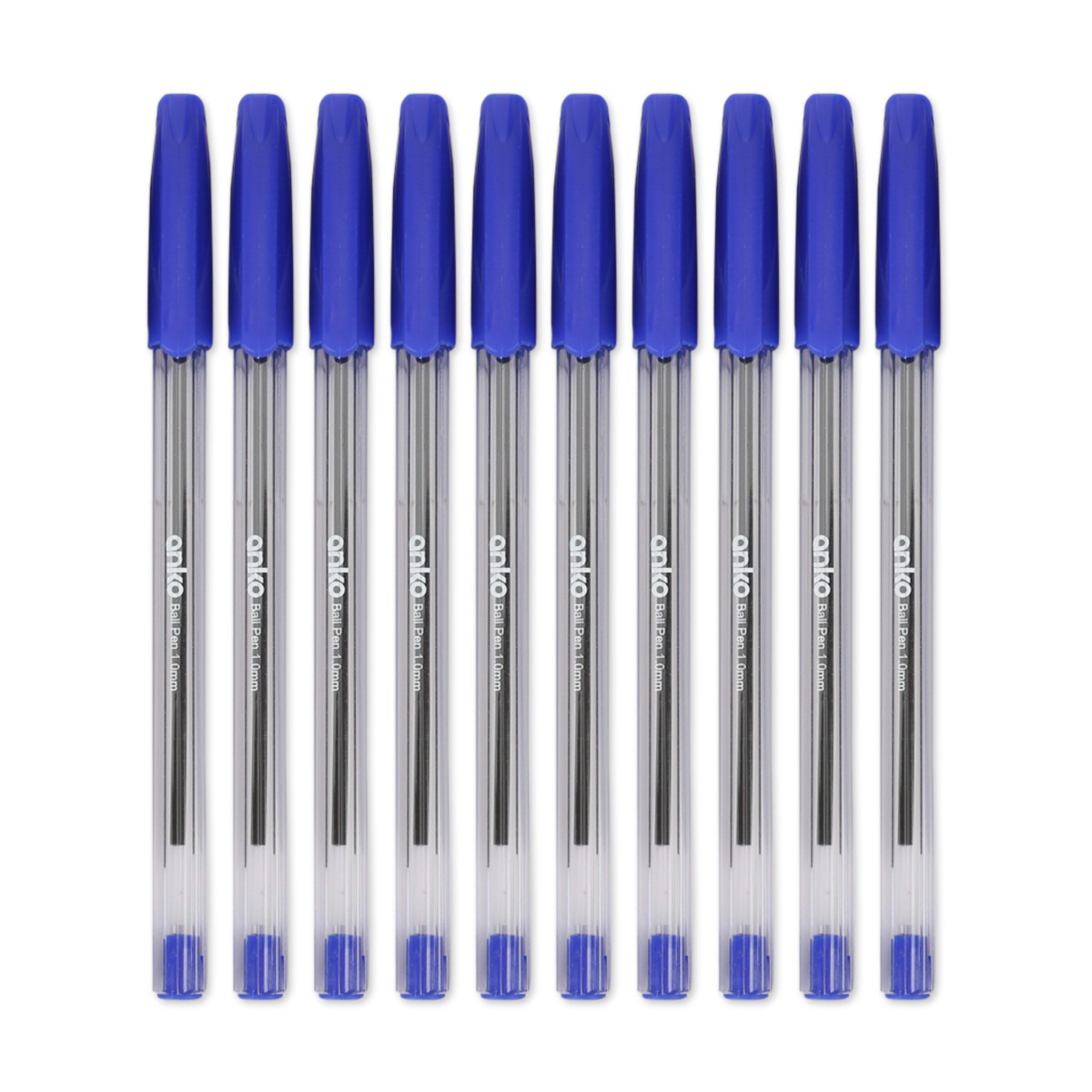 10 Pack Ballpoint Pens - Blue - Kmart NZ