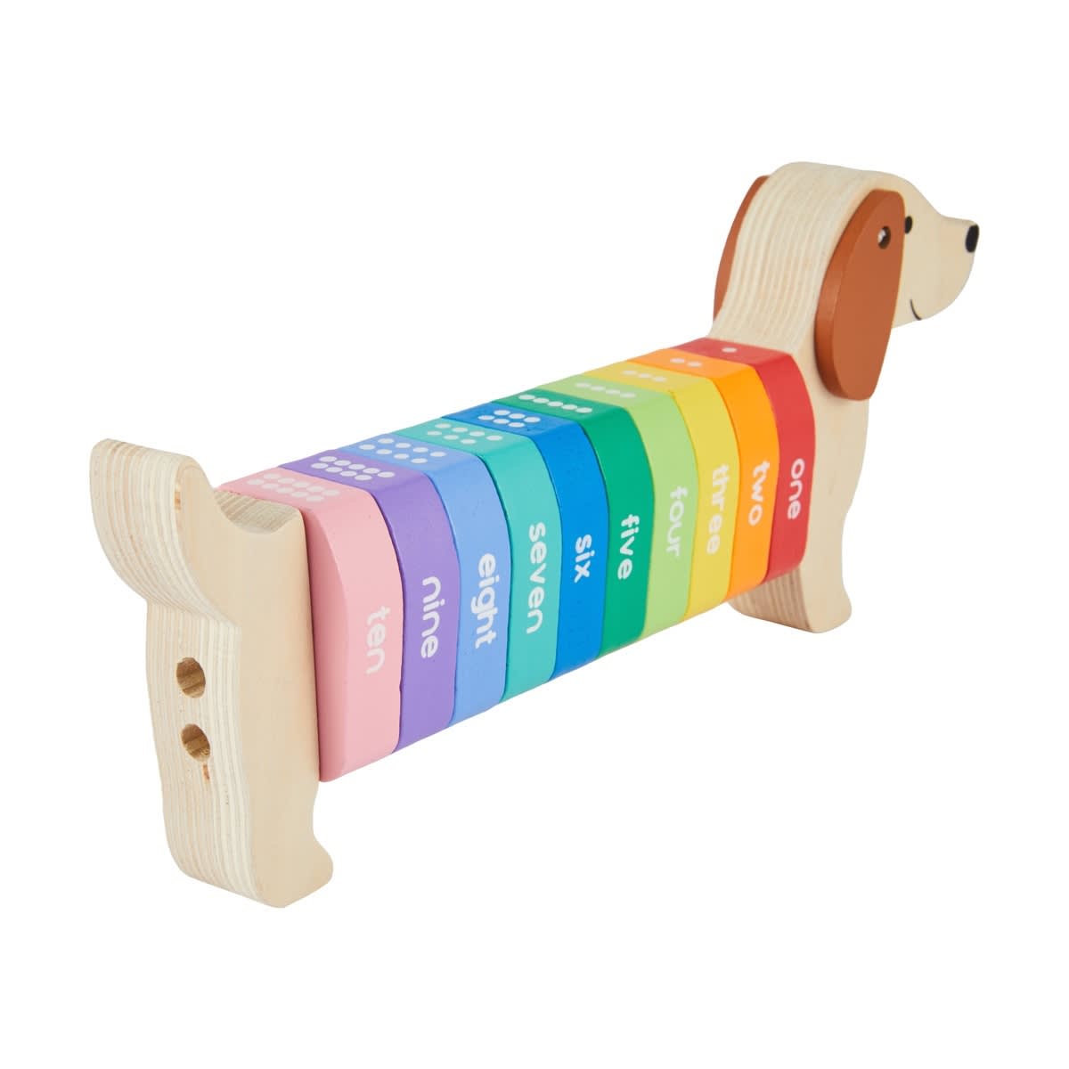 Wooden Play Count and Stack Dog - Kmart NZ