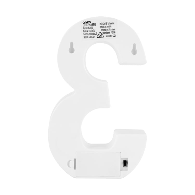 Light Up Number - 3 - Kmart