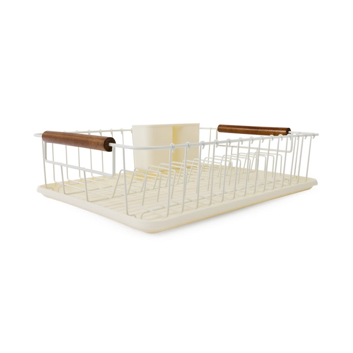 Off White Acacia Handle Dish Rack - Kmart