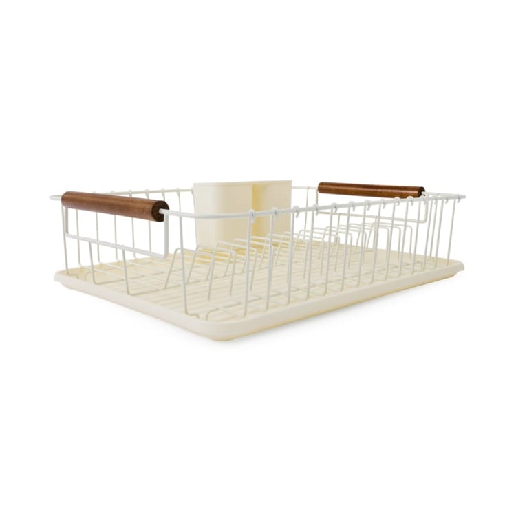 Off White Acacia Handle Dish Rack - Kmart