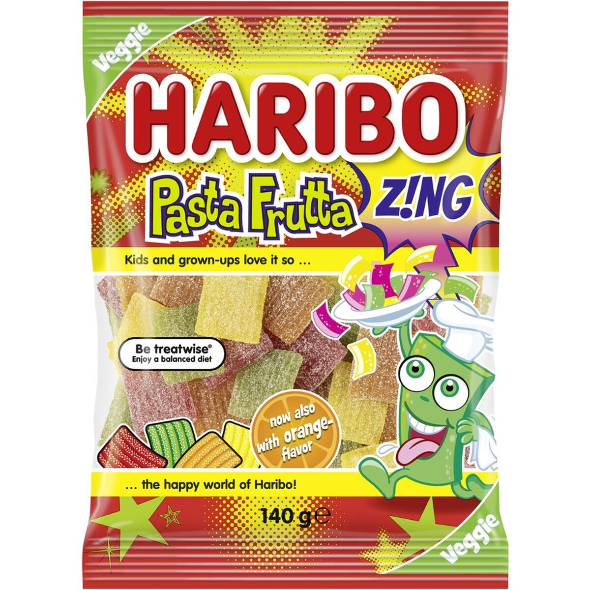 Haribo Veggie Pasta Frutta Zing 140g - Kmart