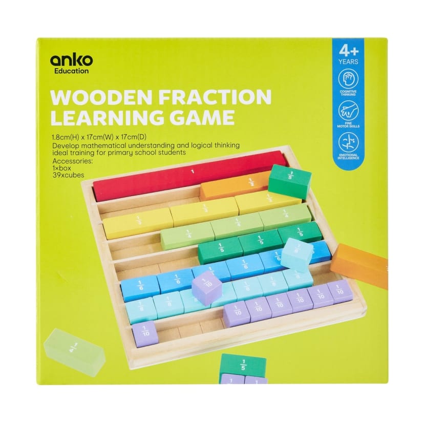 Wooden Fraction Learning Game - Kmart