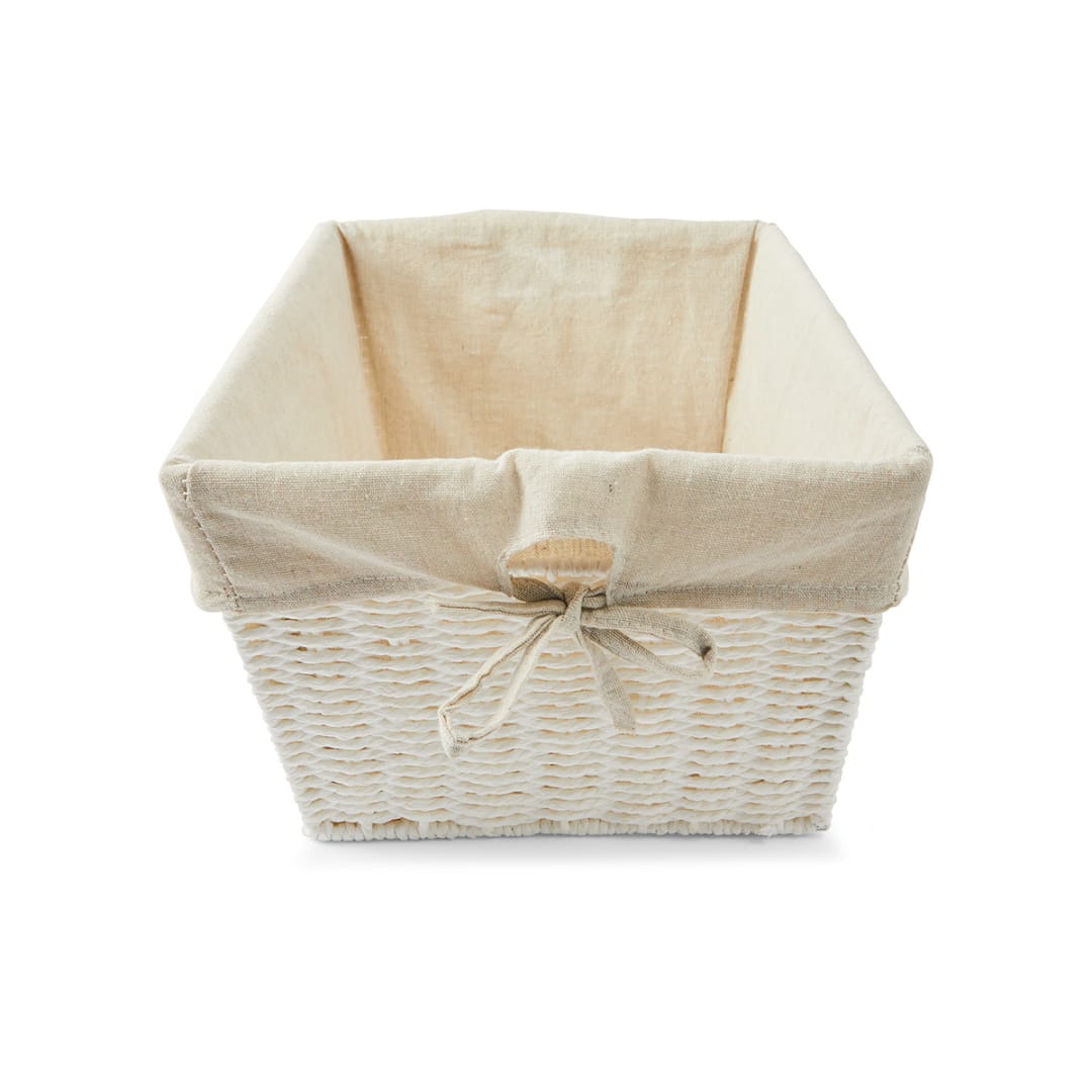 Square Paper Rope Basket with Liner - White - Kmart