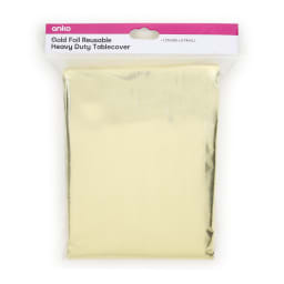 Gold Look Foil Reusable Heavy Duty Tablecover - Kmart