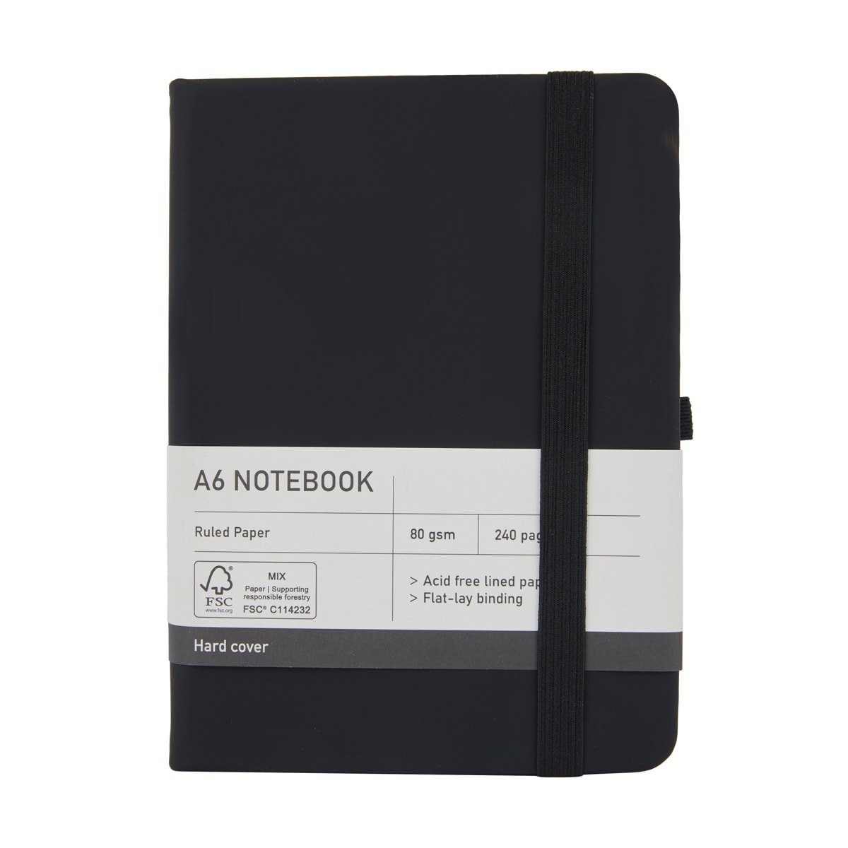 A6 Notebook - Black - Kmart
