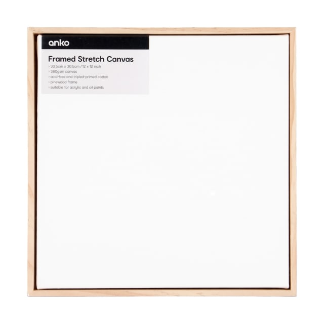 12in. x 12in. Stretched Canvas with Wood Frame - Kmart