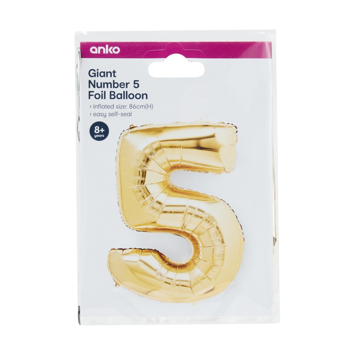 Gold Look Giant Number 5 Foil Balloon - Kmart NZ