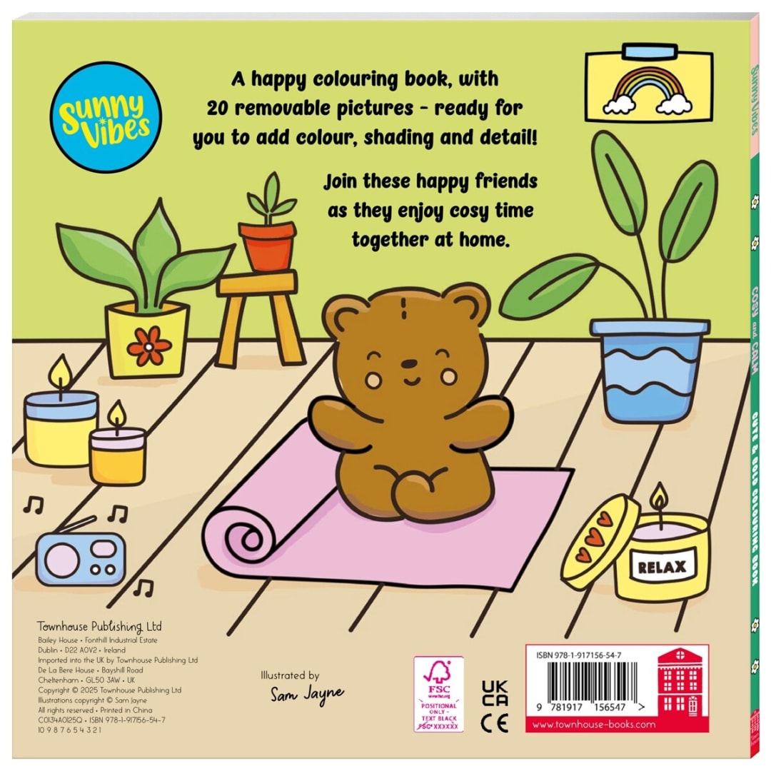 Sunny Vibes Cosy and Calm Cute & Bold Colouring Book - Kmart