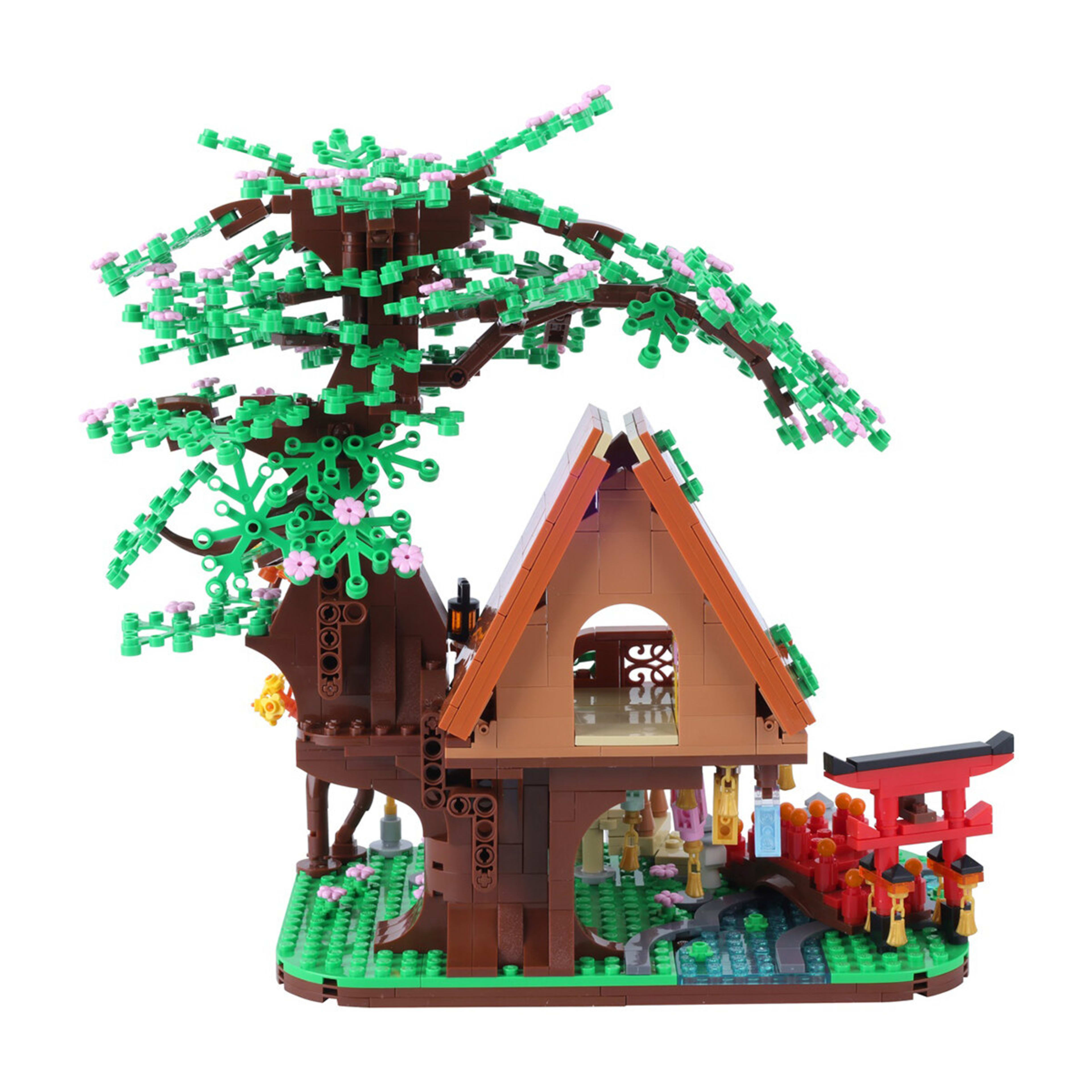 1071 Pieces Mini Blocks Flower Series: Cherry Blossom Treehouse - Kmart