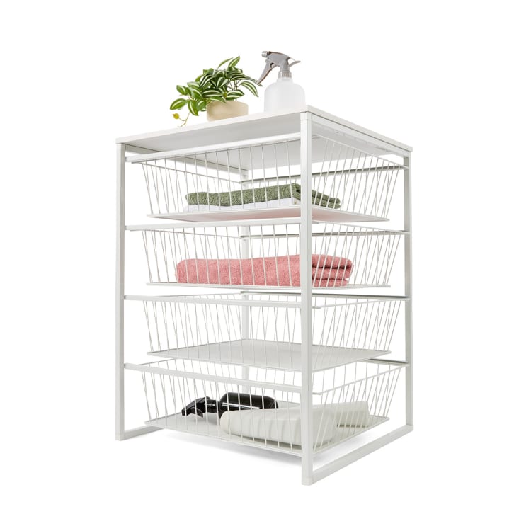 Mesh and Wire 4 Drawer Unit - White - Kmart NZ