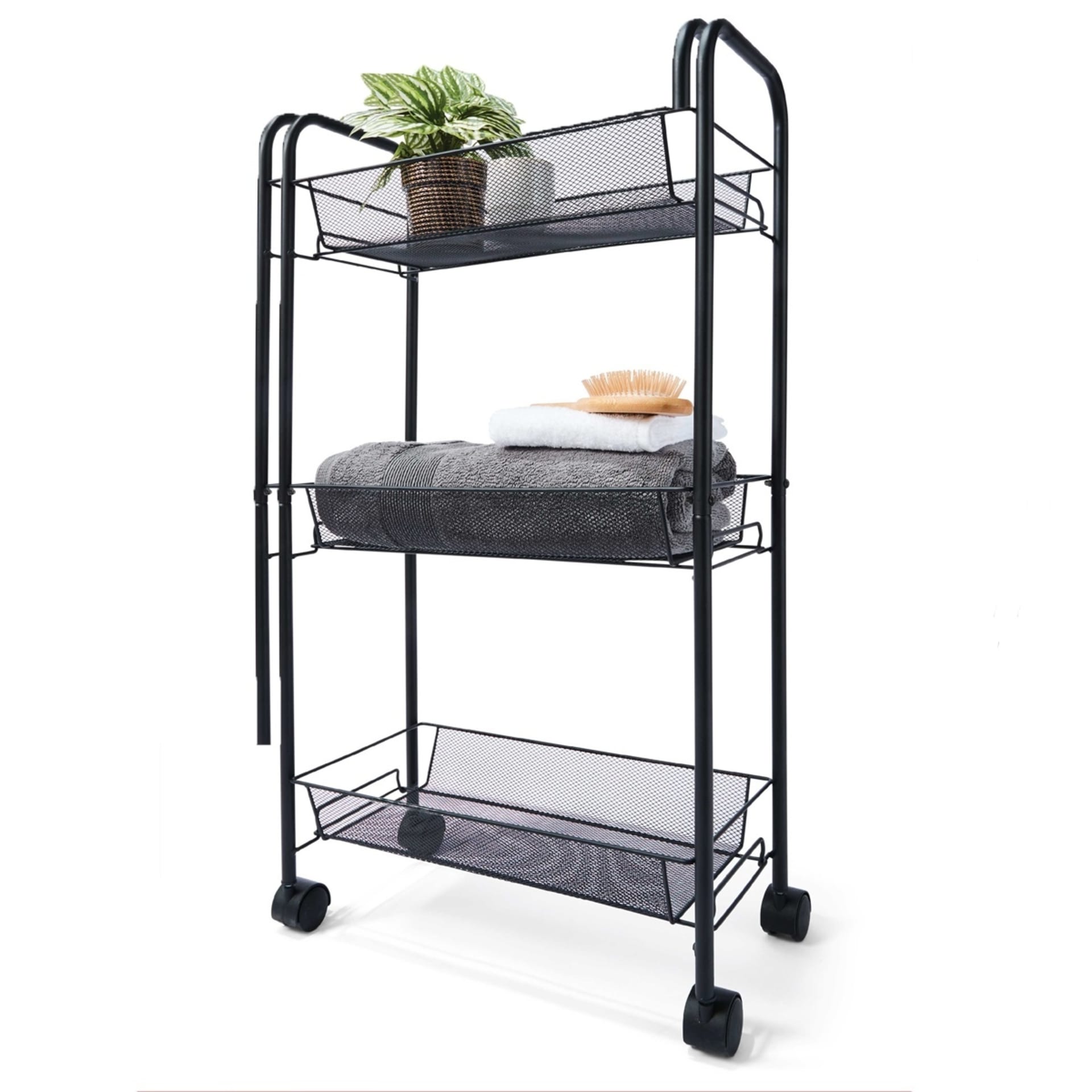 Slim Line Metal Trolley Black - Kmart