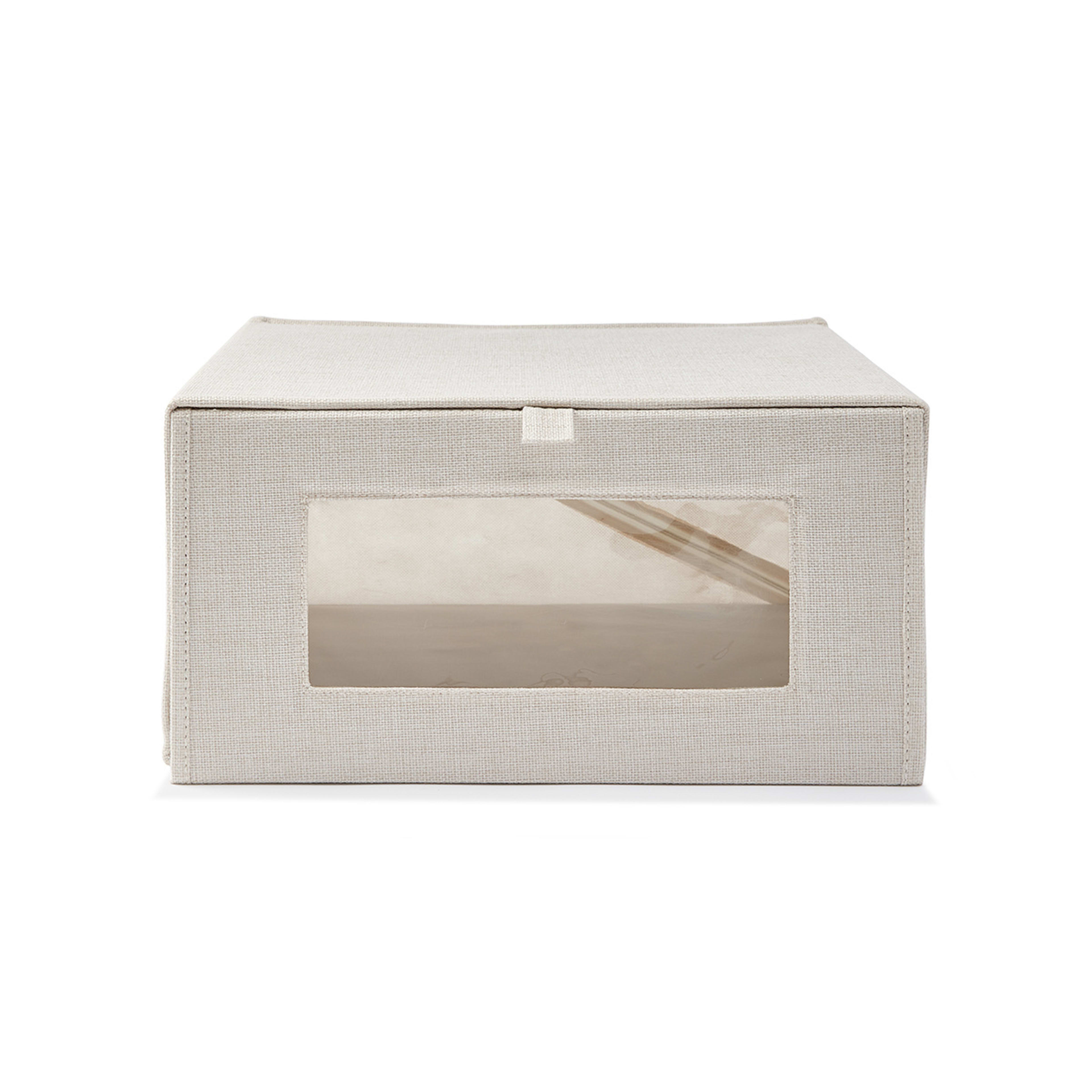 Linen Look Clothing Storage Box - Beige - Kmart