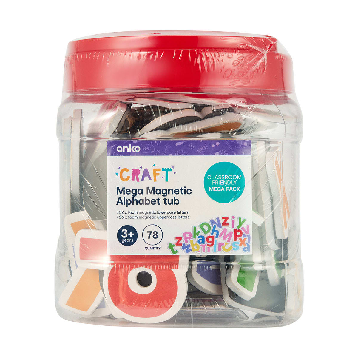 78 Piece Mega Magnetic Alphabet Tub - Kmart