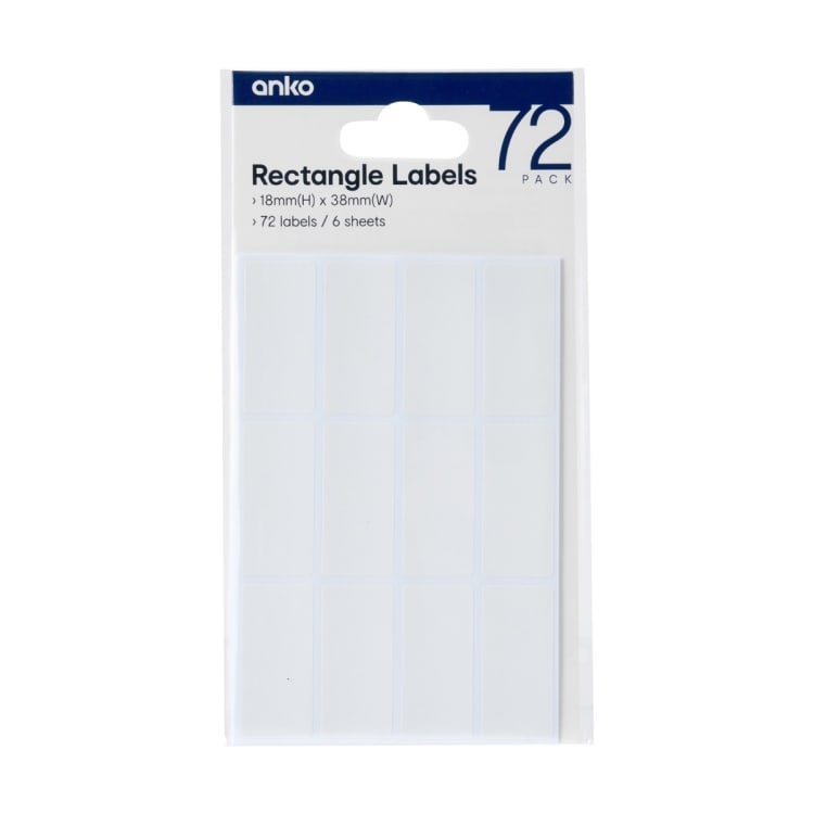 72 Pack Rectangle Labels - Kmart