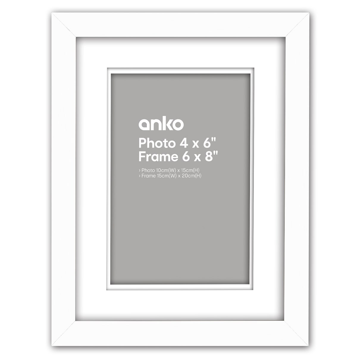 Nice Photo Frame - 4in. x 6in. (10cm x 15cm), White - Kmart