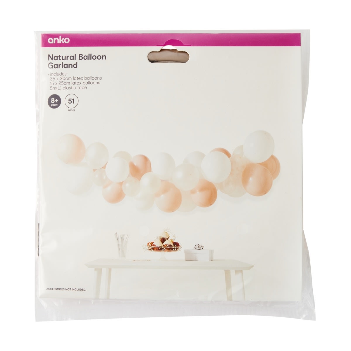 51 Piece Natural Balloon Garland - Kmart