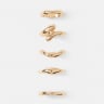 5 Pack Teardrop Rings - Gold Tone - Kmart