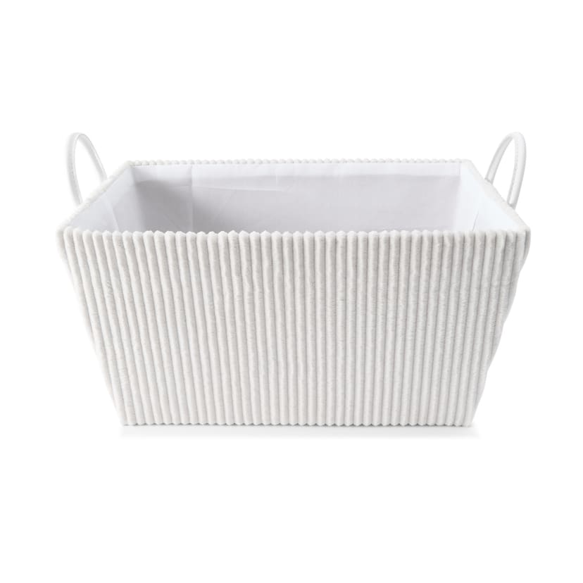 Tapered Ribbed Basket - White - Kmart