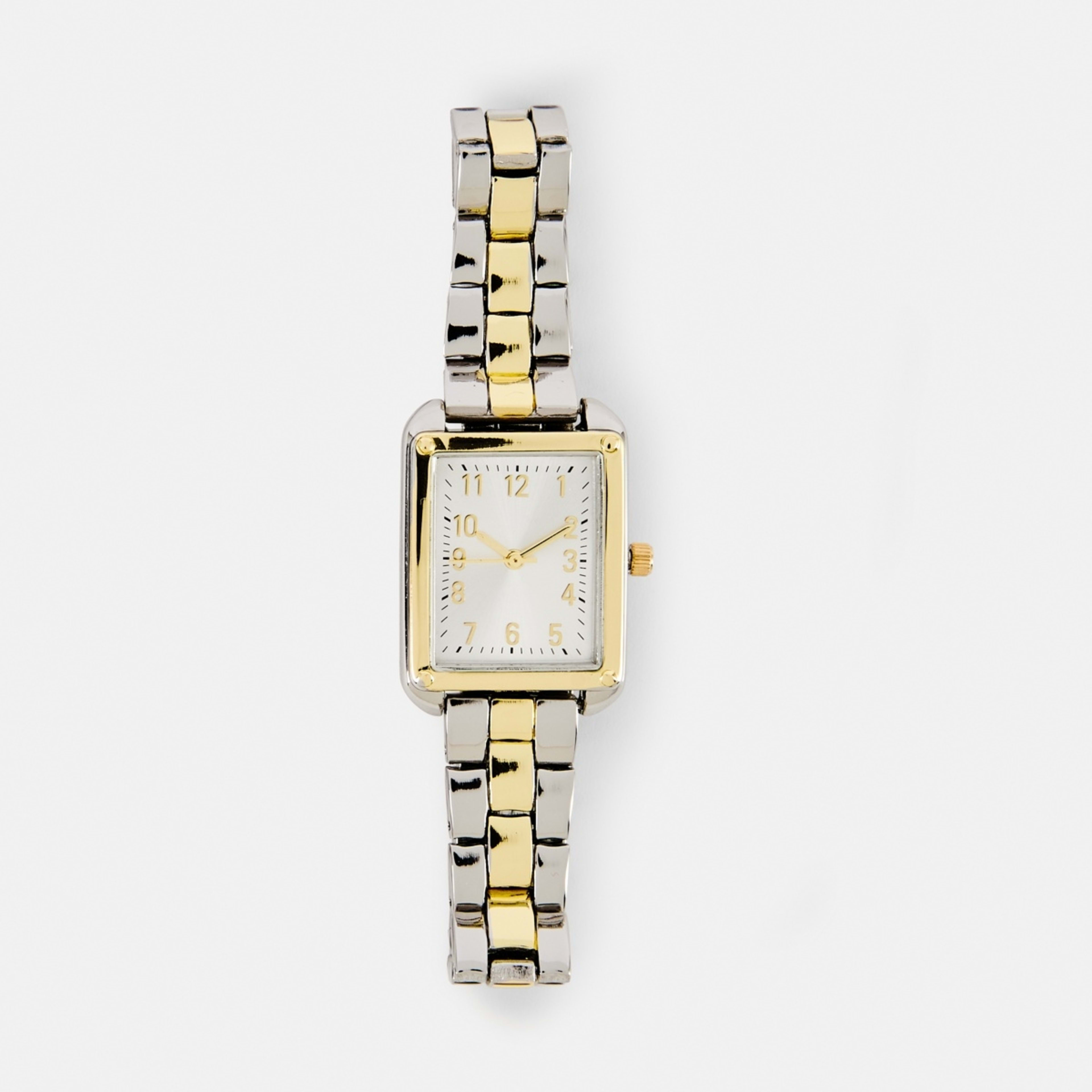Womens Two Tone Square Watch - Silver Tone - Kmart